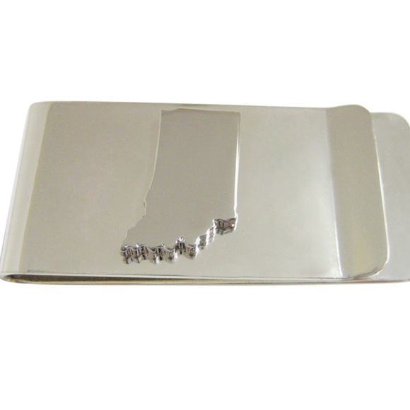 Kiola Designs | Accessories | Indiana State Map Shape Money Clip | Poshmark